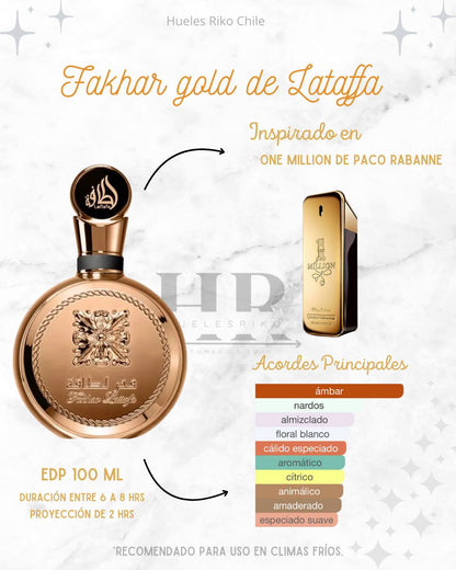 LATTAFA FAKHAR GOLD EXTRAIT 100ML. EDP MUJER – huelesrikochile